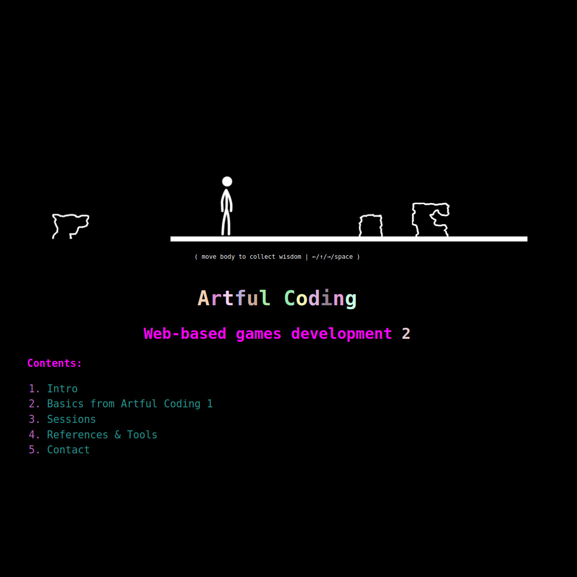 VU Artful Coding: web-based games development 2 | Showroom | base Angewandte